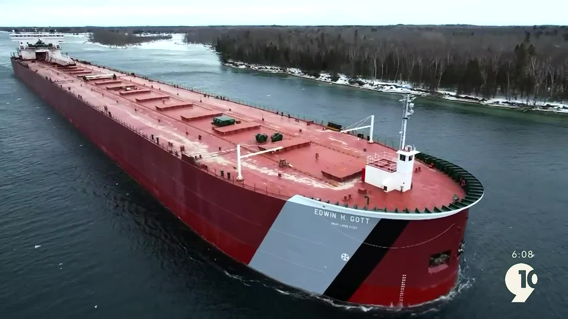 Edwin H. Gott Arrives Early, Waits Until Soo Locks Season Open on ...