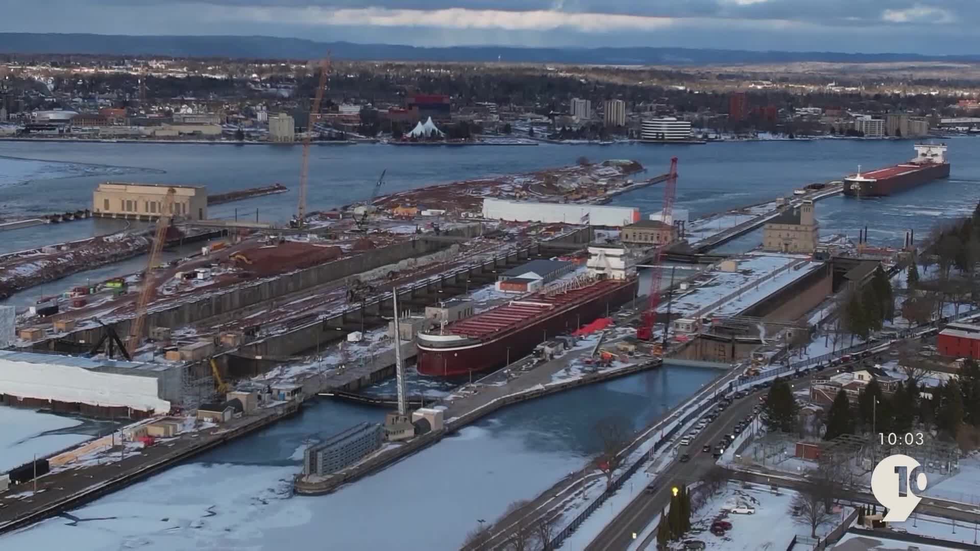 Sault Ste. Marie welcomes the first freighter through the Soo Locks in ...