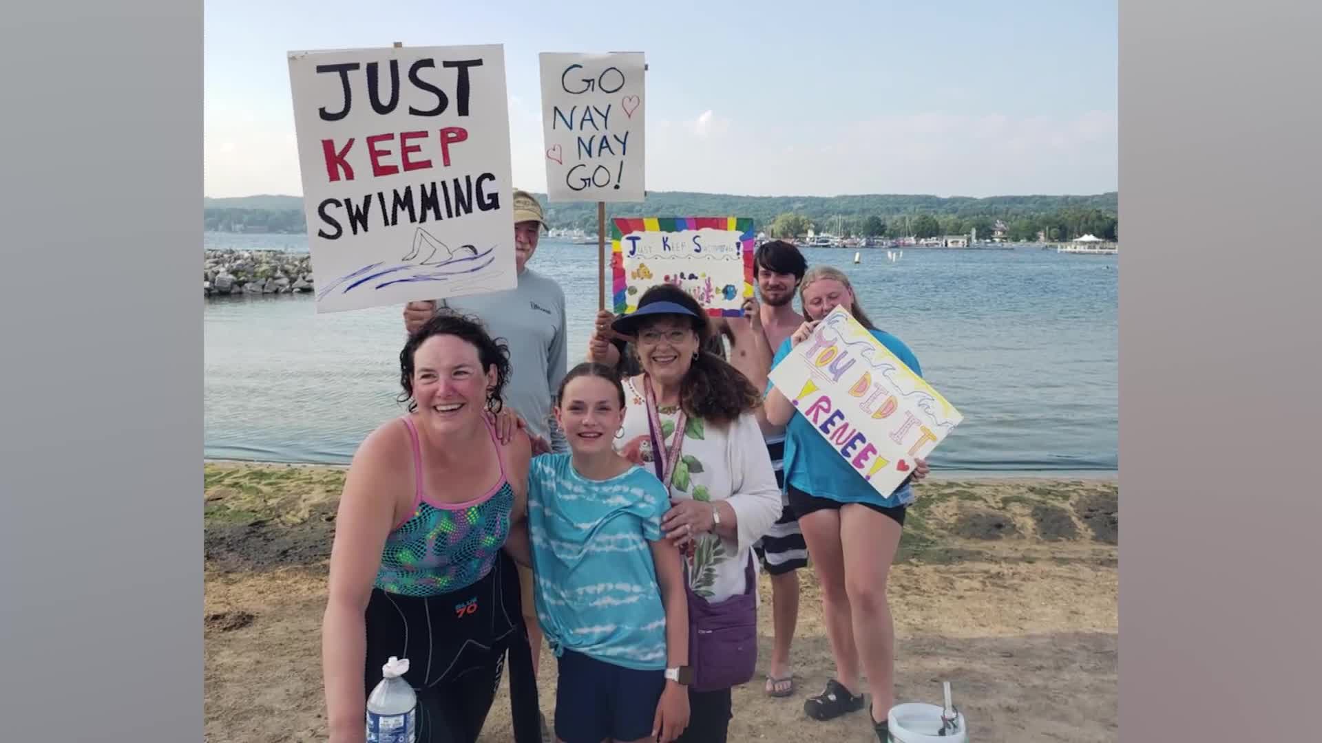 Inspiring swim: Renee Parks conquers 17-mile plunge despite Ehlers ...