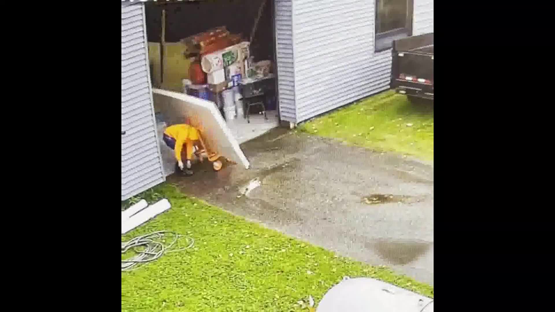 Watch as 700 pounds of drywall fall on an Emmet Co. man - don’t worry ...